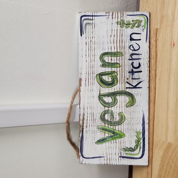 Hand Crafted | Wall Decor | Hand Crafted Vegan Kitchen Sign Wall Decor ...